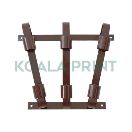 Rudos spalvos, trivietis vėliavos laikiklis