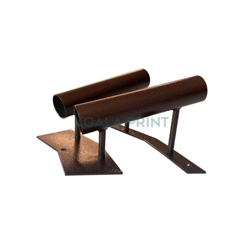 Metalinis laikiklis vėliavos kotui, tamsiai rudas, dvivietis